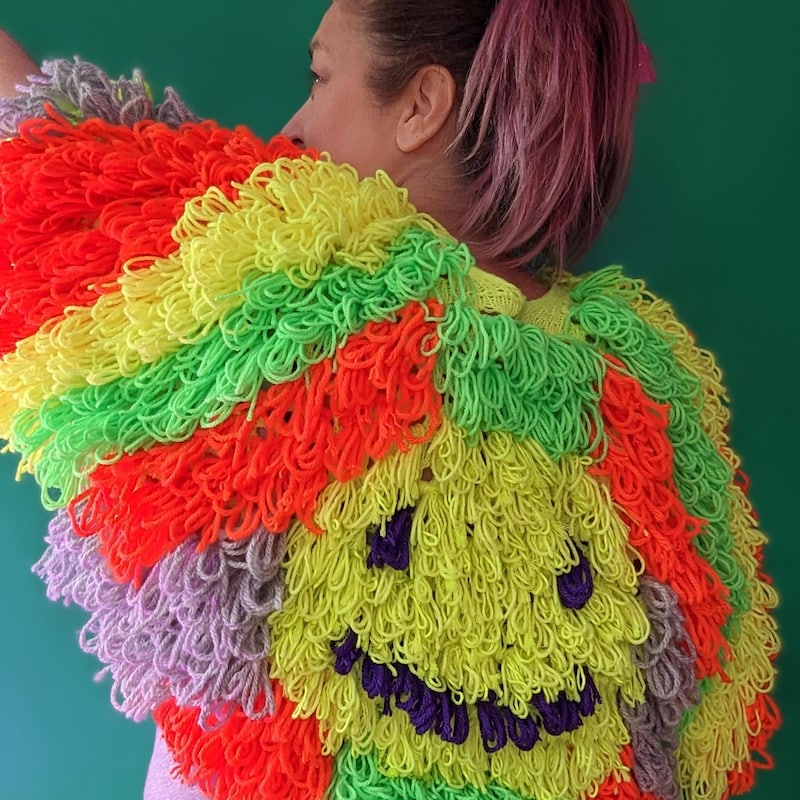 Neon Knit Cardigan - Etsy