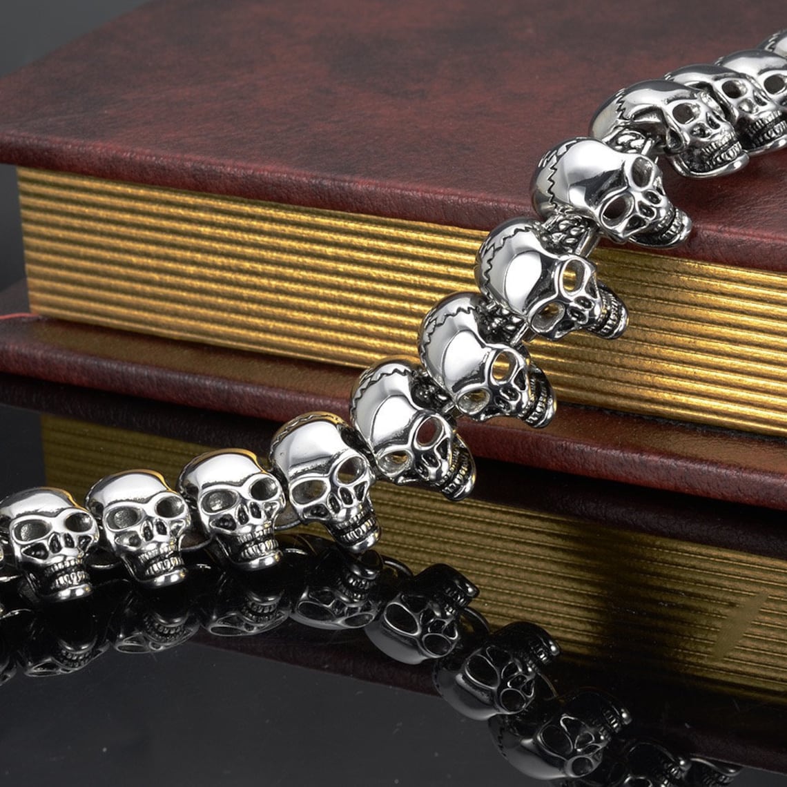 Skull Bracelet Stainless Steel Skull Bracelet Chain - Etsy
