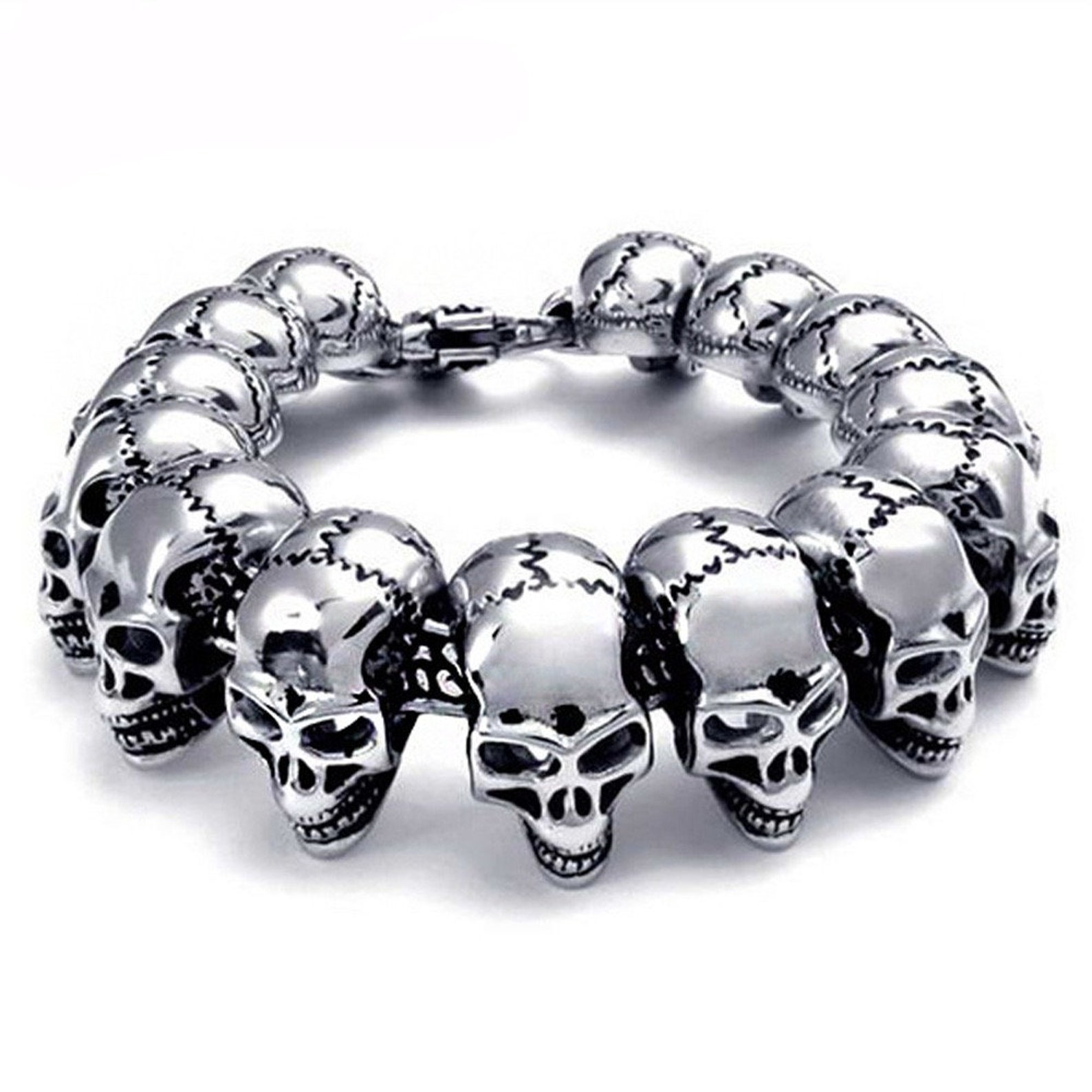 Skull Bracelet Stainless Steel Skull Bracelet Chain - Etsy