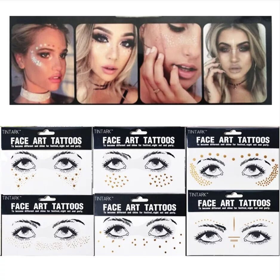 Face Tattoos Fake Tattoos Festive and Reunion Makeup - Etsy