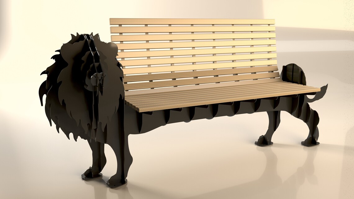 Lion Bench, Plasma, Laser Design DXF Files for CNC Laser or Plasma ...