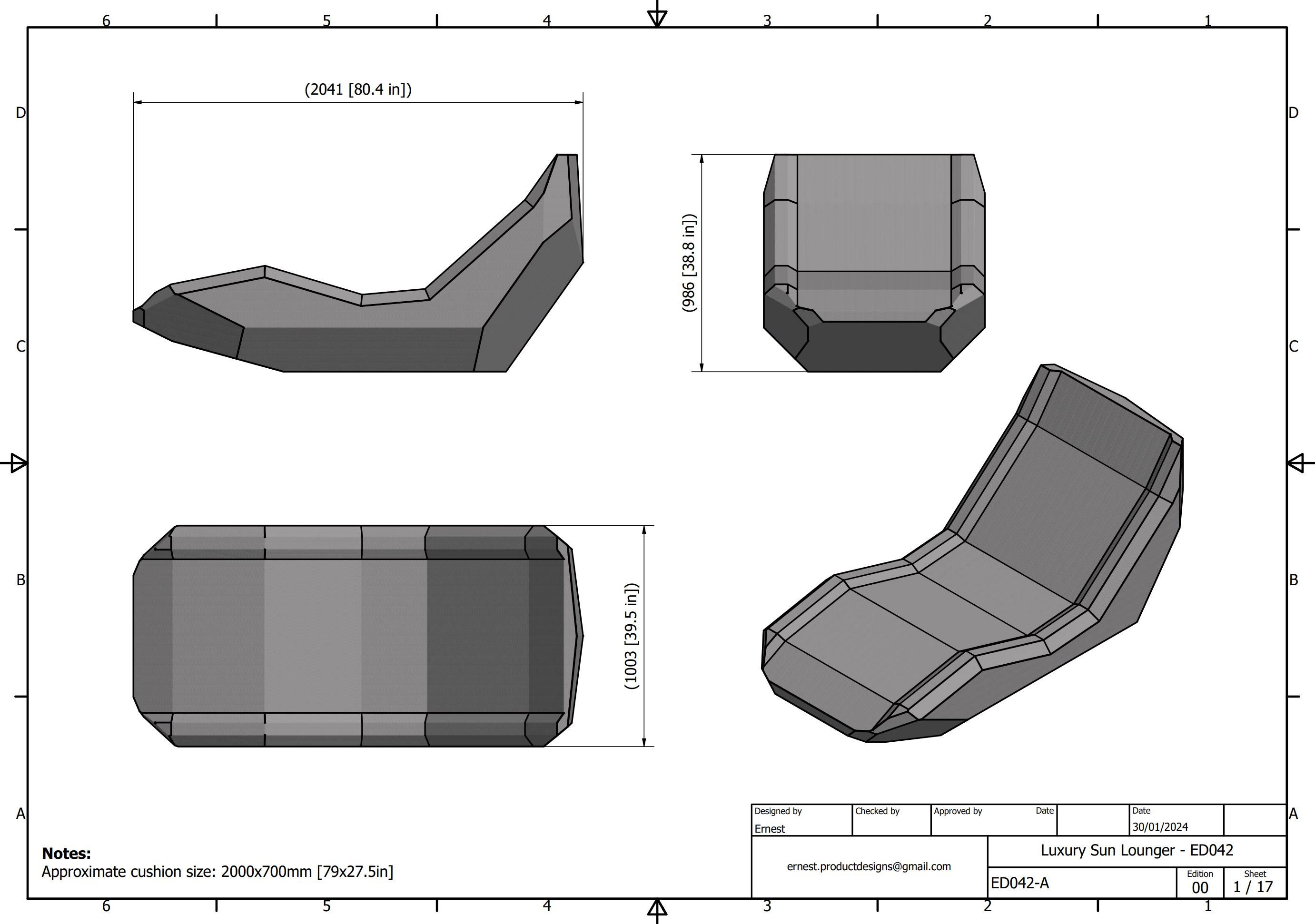 Sun Lounger, Plasma, Laser Design DXF, DWG, Step Files for CNC Laser or ...