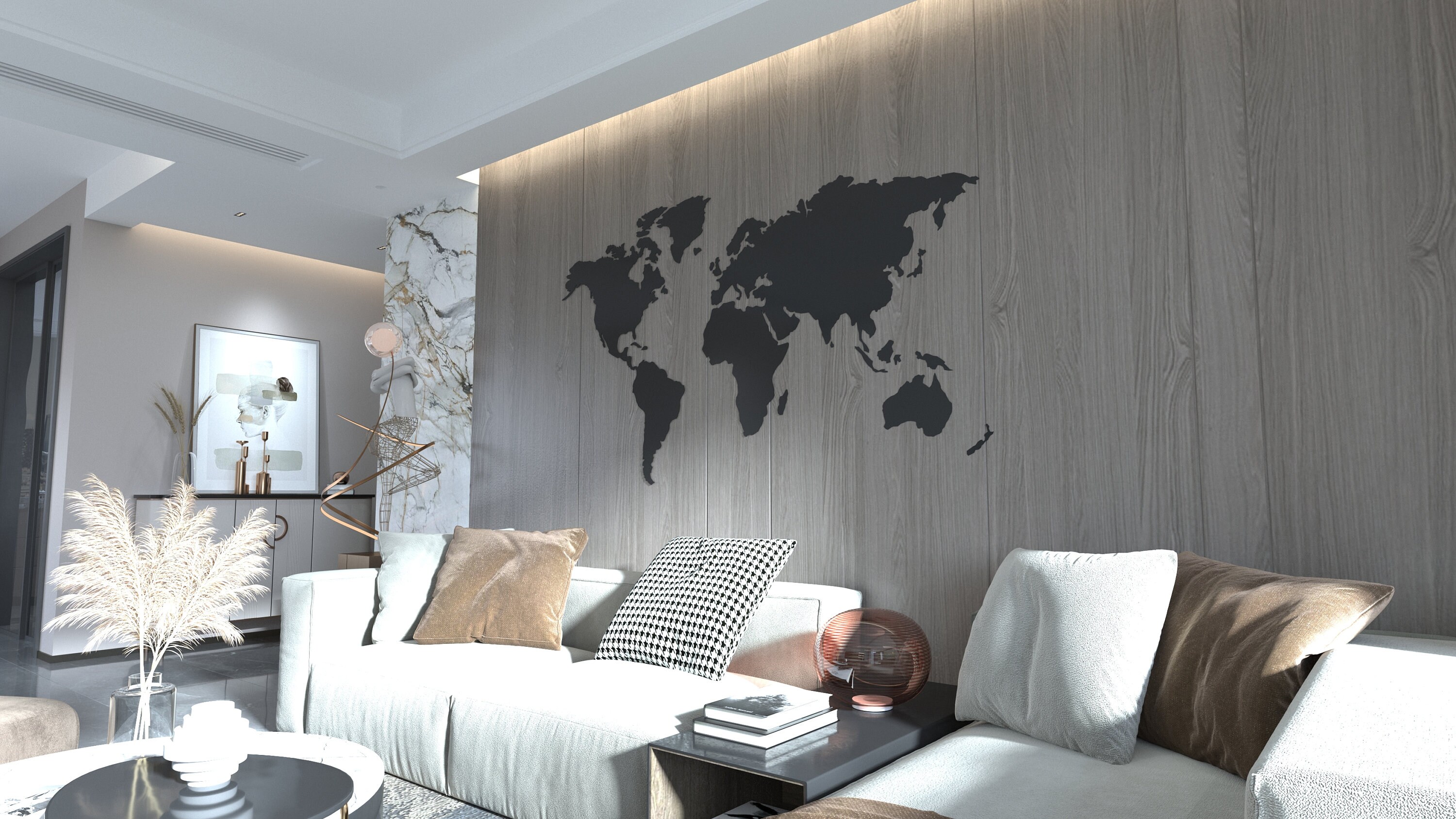 World Map Wall Art DXF File Ready for Laser or Plasma Cutting - Etsy