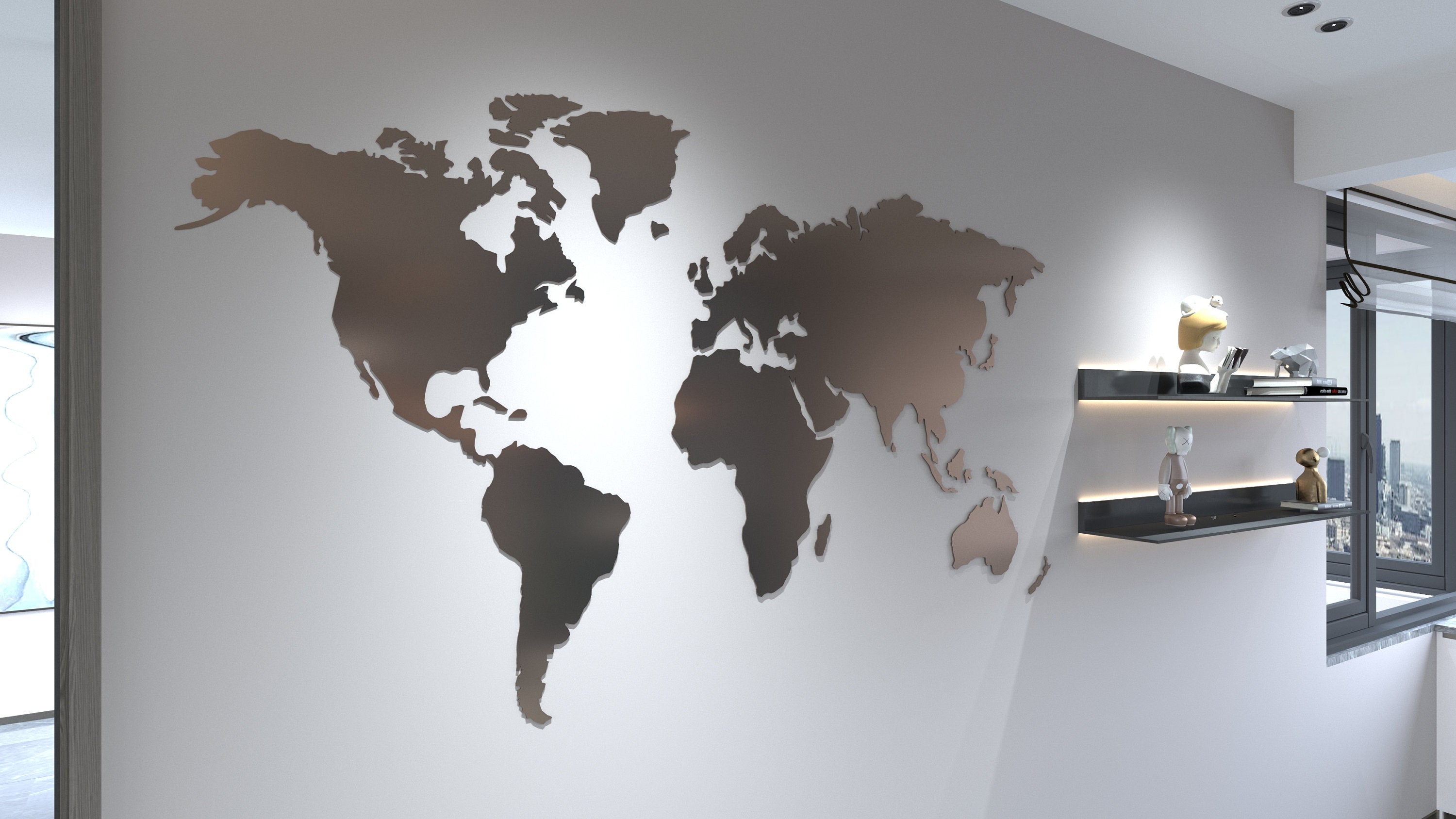 World Map Wall Art DXF File Ready for Laser or Plasma Cutting - Etsy