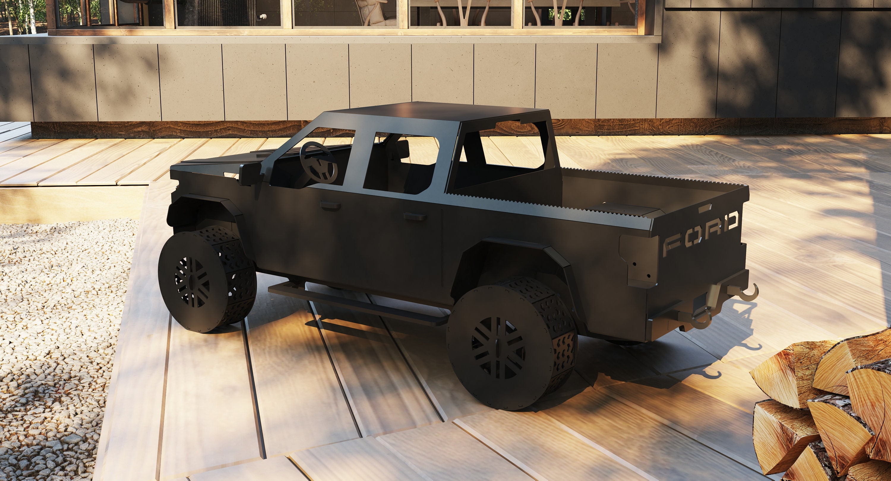 F150 Raptor - Truck - Fire Pit - BBQ - Flower Stand - DXF Files for CNC ...