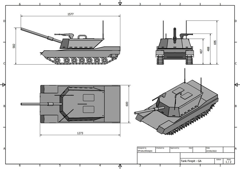 Tank Fire Pit BBQ Flower Stand DXF Files for CNC Plasma, Laser - Etsy