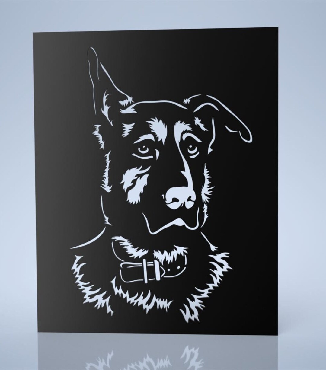 Bespoke 2D Dog Portrait Design Files for Laser or Plasma Cutting DXF ...