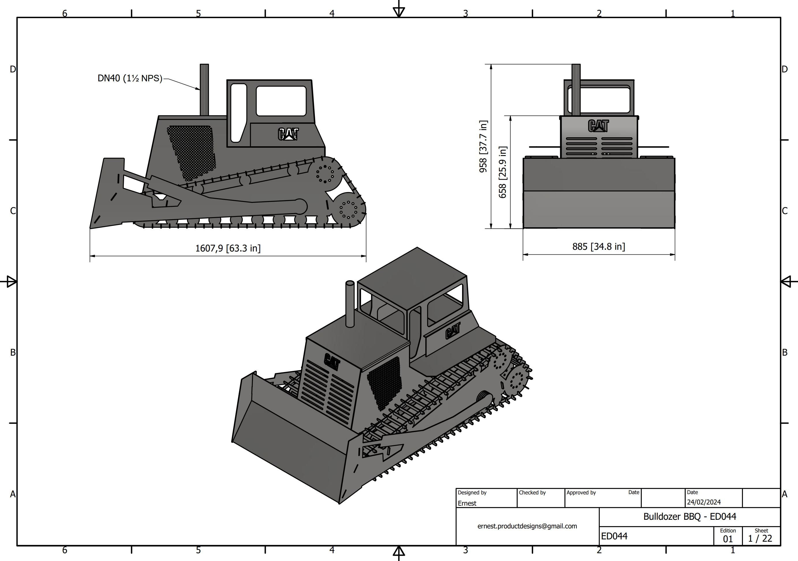 Bulldozer BBQ, Fire Pit Plasma, Laser Design DXF Files for CNC Laser or ...
