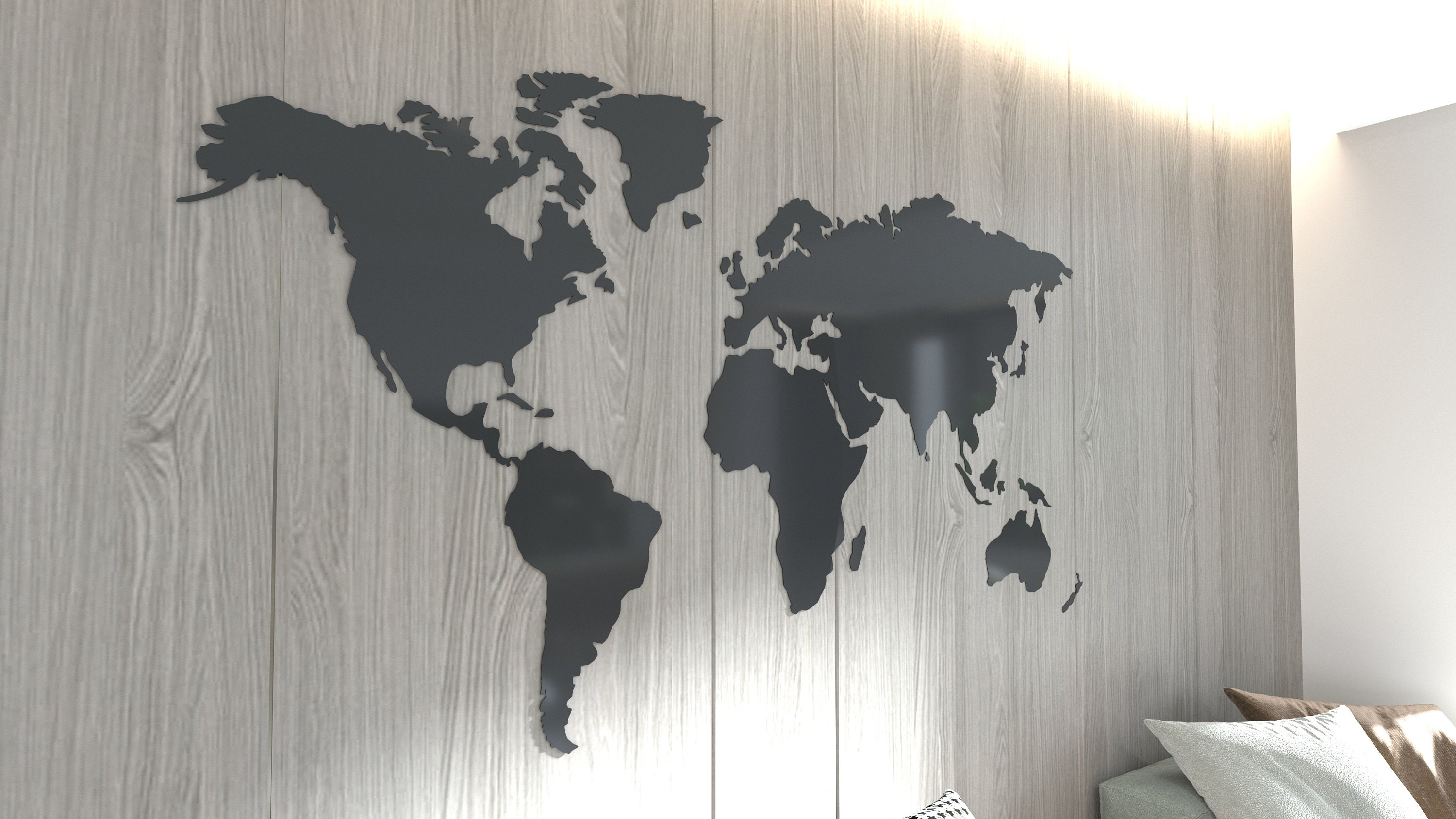 World Map Wall Art DXF File Ready for Laser or Plasma Cutting - Etsy