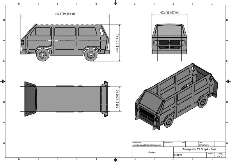 Transporter T3 Firepit - BBQ - DXF Files for CNC Laser or Plasma ...