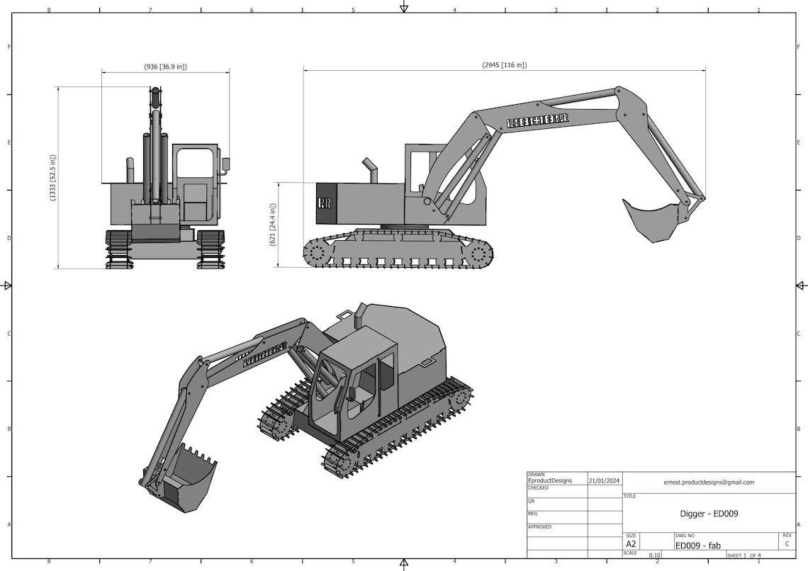 Digger, Excavator BBQ, Fire Pit Plasma, Laser Design DXF Files for CNC ...