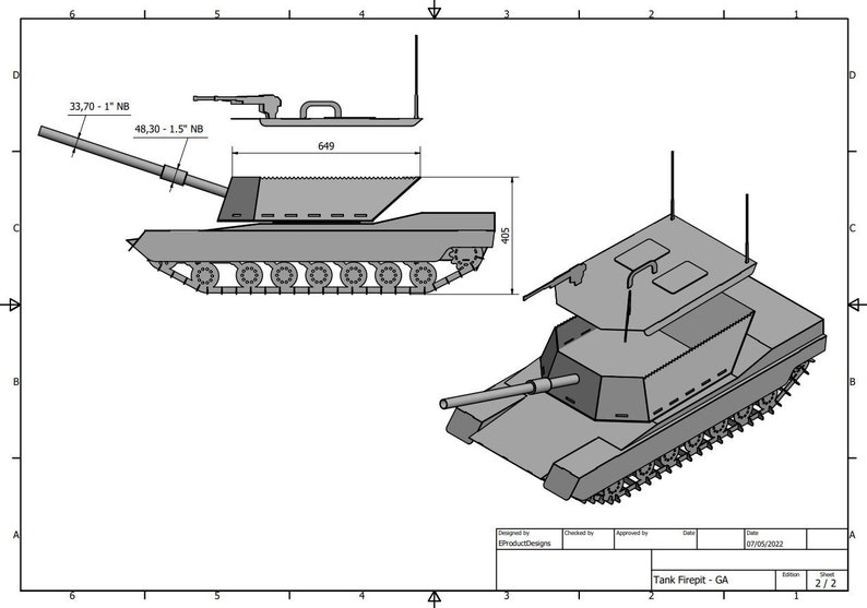 Tank Fire Pit BBQ Flower Stand DXF Files for CNC Plasma, Laser - Etsy