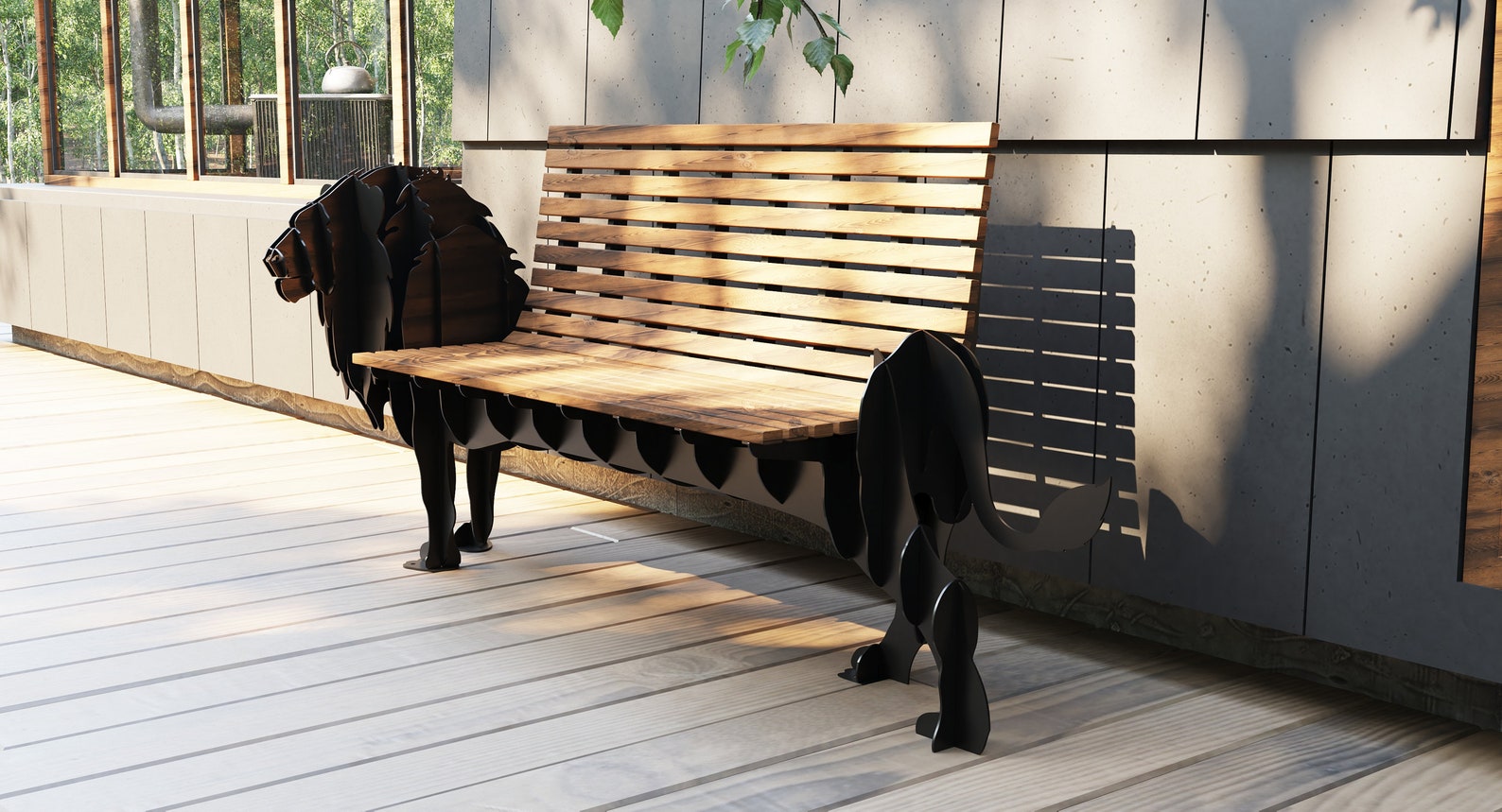 Lion Bench, Plasma, Laser Design DXF Files for CNC Laser or Plasma ...