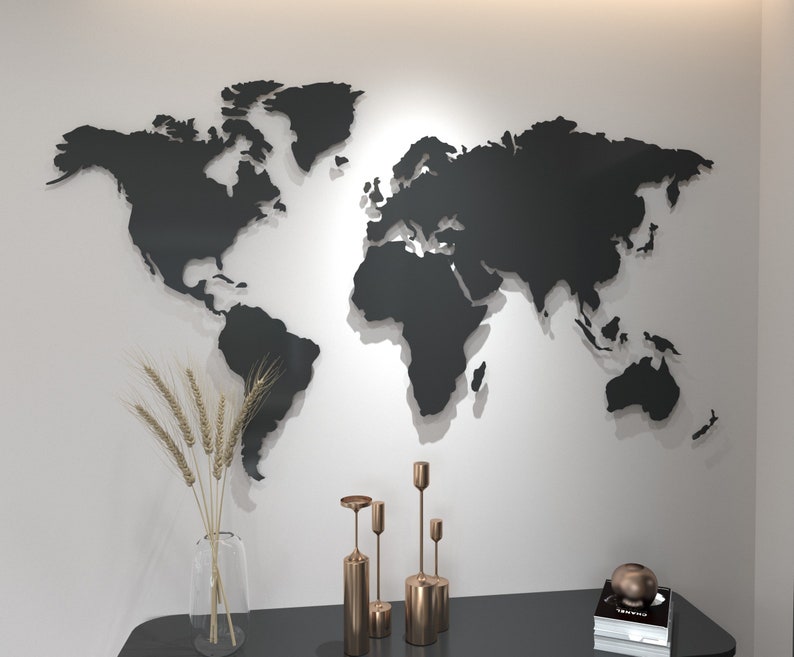 World Map Wall Art DXF File Ready for Laser or Plasma Cutting - Etsy