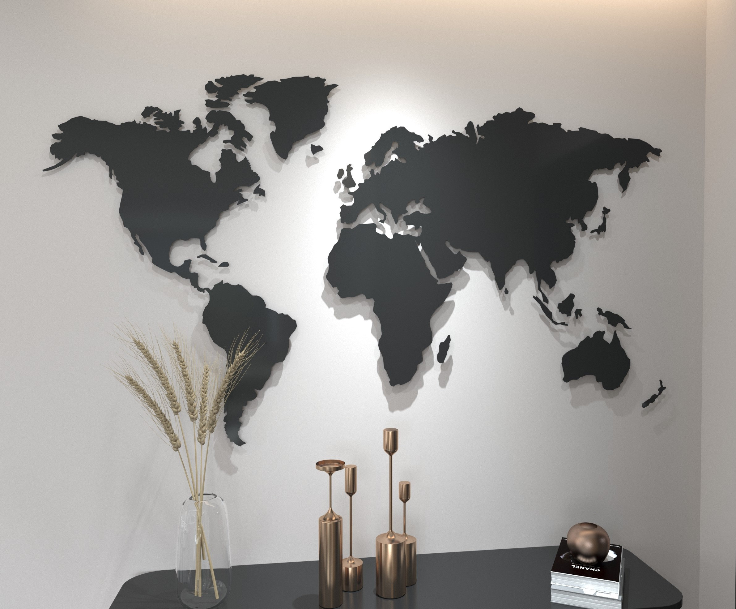 World Map Wall Art DXF File Ready for Laser or Plasma Cutting - Etsy