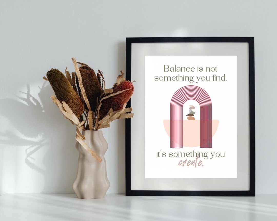 Boho Arc Wall Art, Balance Message Home Decor, Balance Wall Art, Boho ...