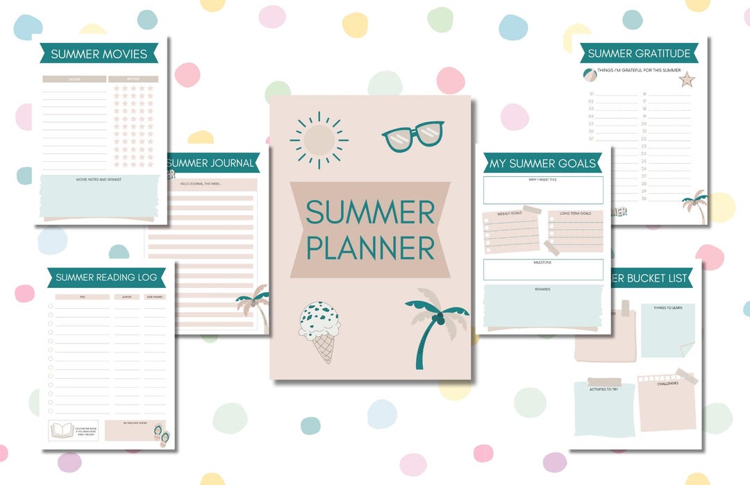 Kid Summer Planner, Kids Summer Journal, Kid Summer Schedule ...