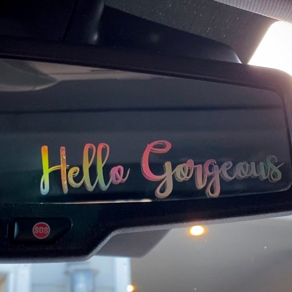 Hello Gorgeous Rear View Mirror Decal - Etsy