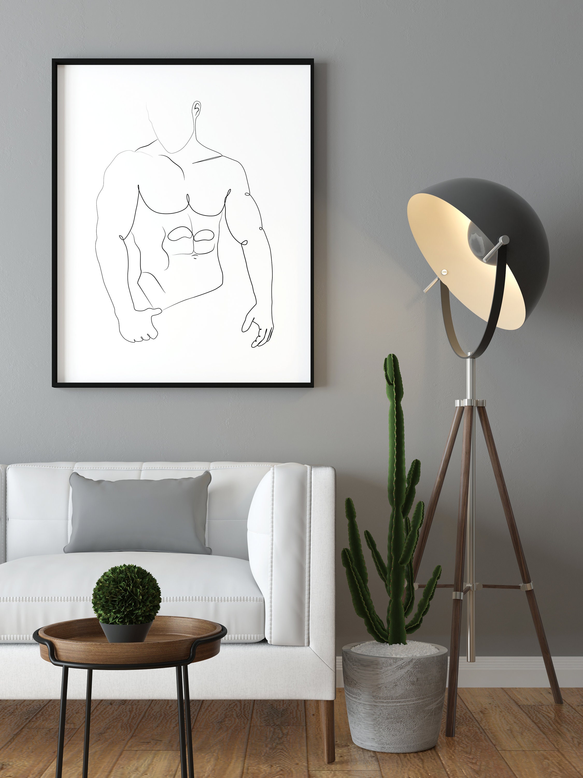 Man One Line Darwing Muscle Poster Muscle Print Bicep - Etsy