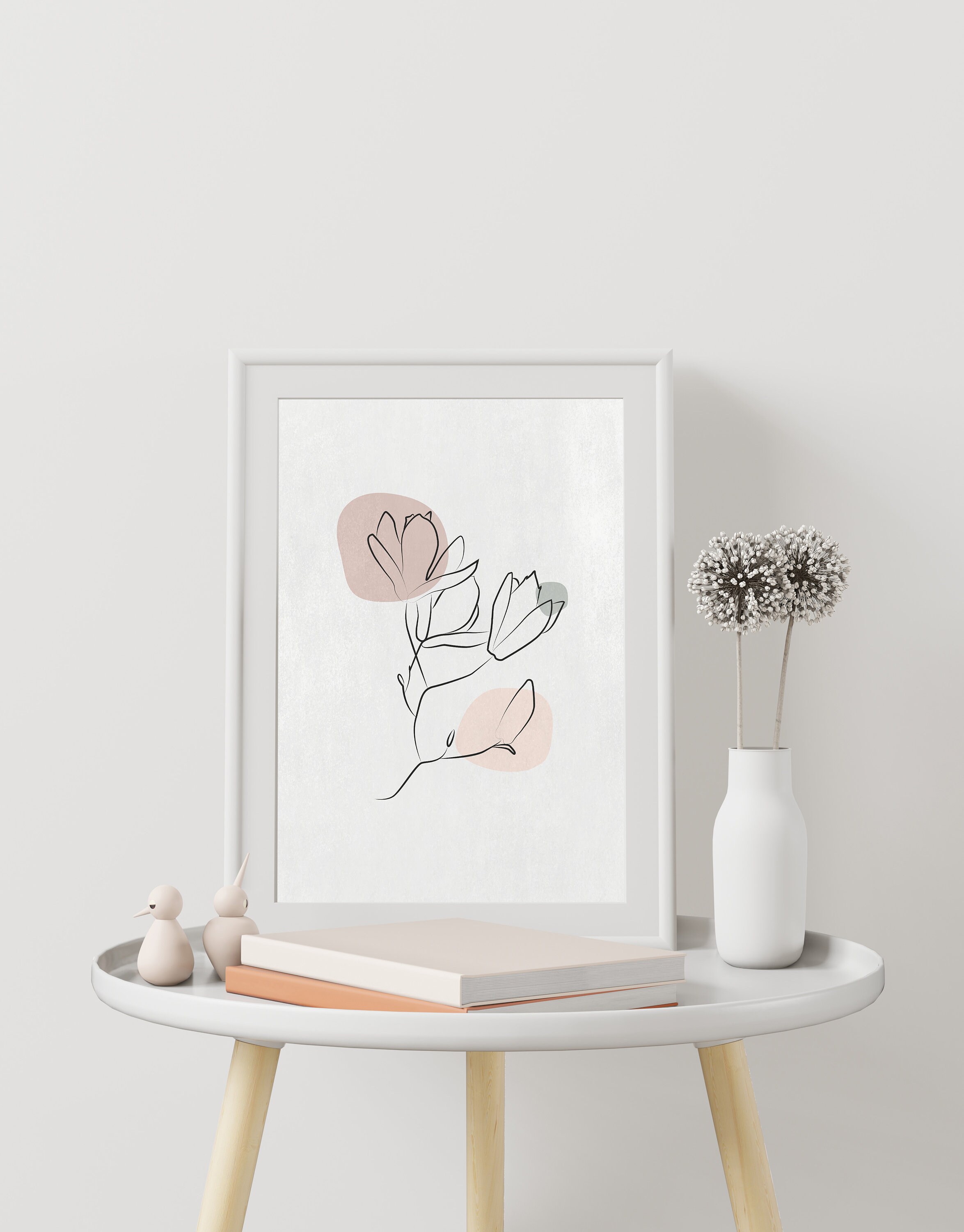 Line Flower Drawing Boho Line Art Flower Line Drawing - Etsy