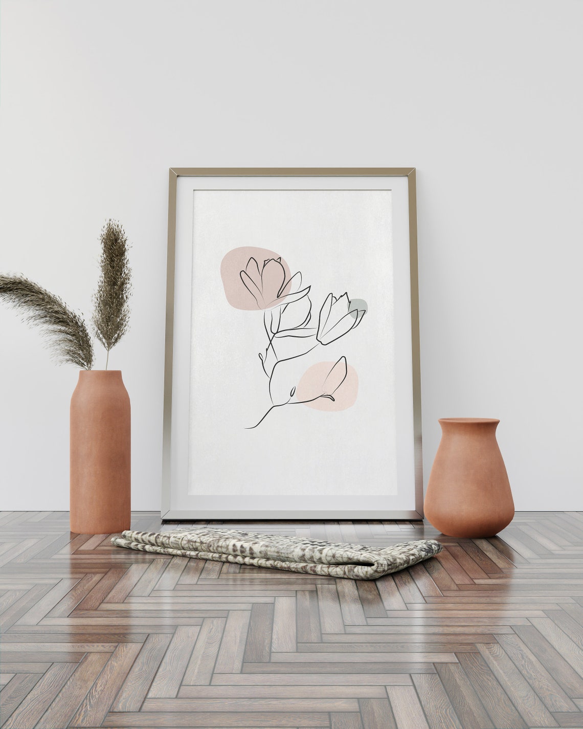 Line Flower Drawing Boho Line Art Flower Line Drawing | Etsy