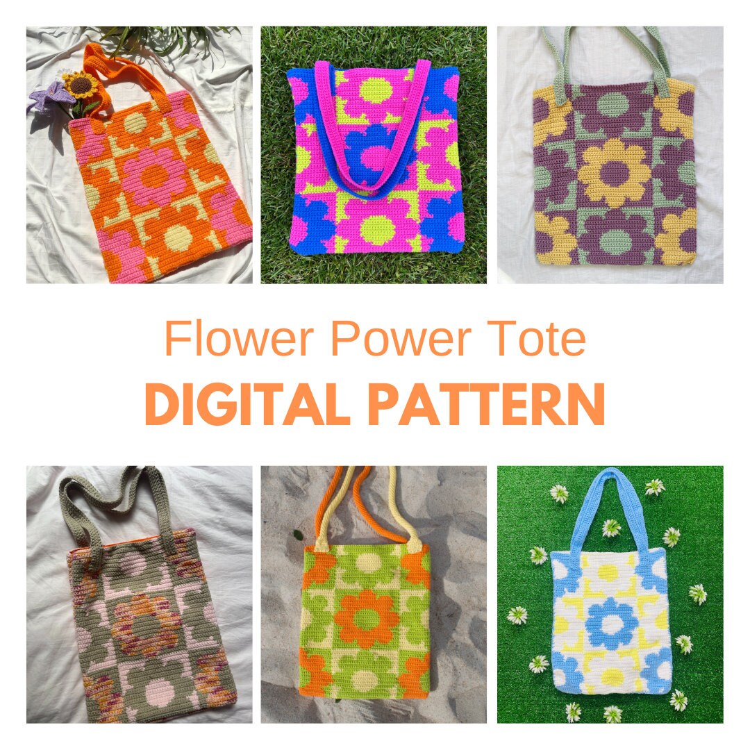 Flower Power Tote Crochet Pattern - Etsy