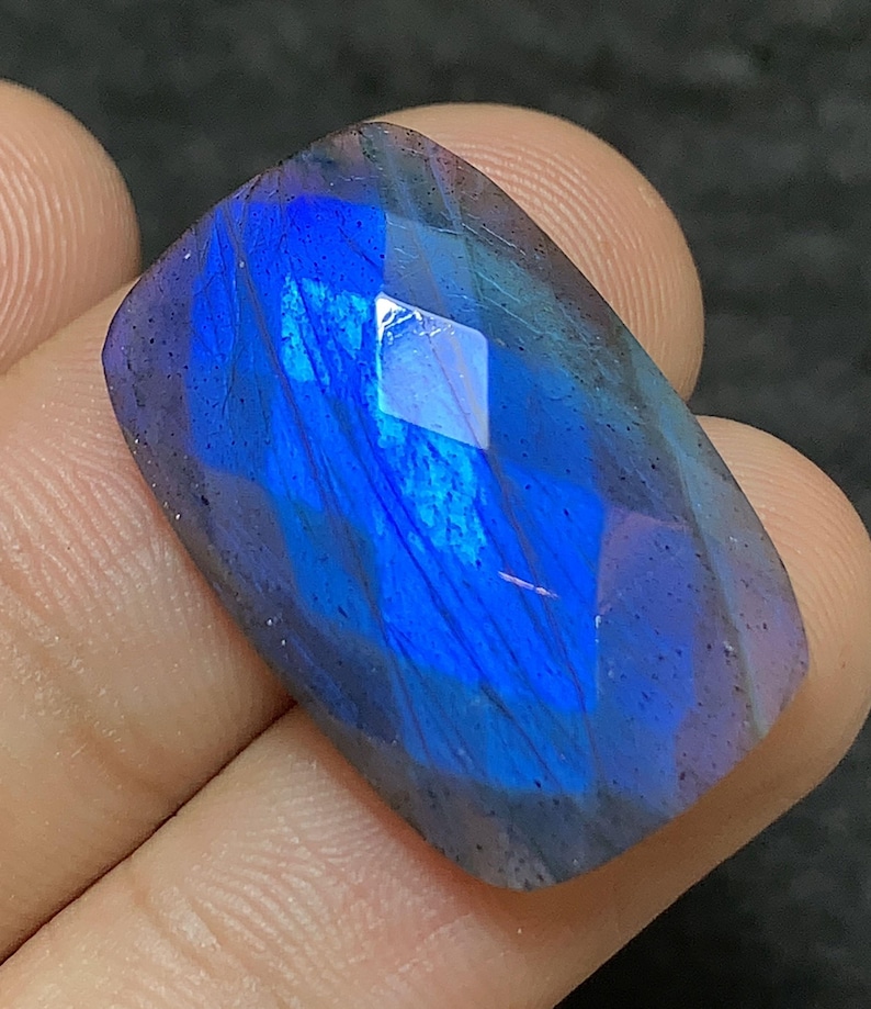 100% Natural Blue Labradorite Rose Cut Rectangle Cabochon Loose ...