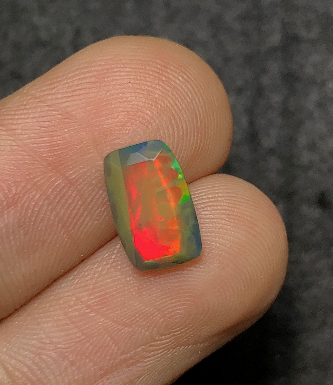 Natural Ethiopian Black Opal Faceted Cut Rectangle Shape Cuts Loose ...