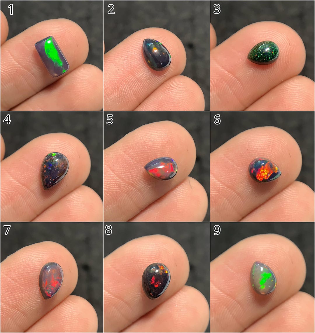 Natural Ethiopian Opal Smooth Mix Cabochon Fire Opal Loose Gemstones ...
