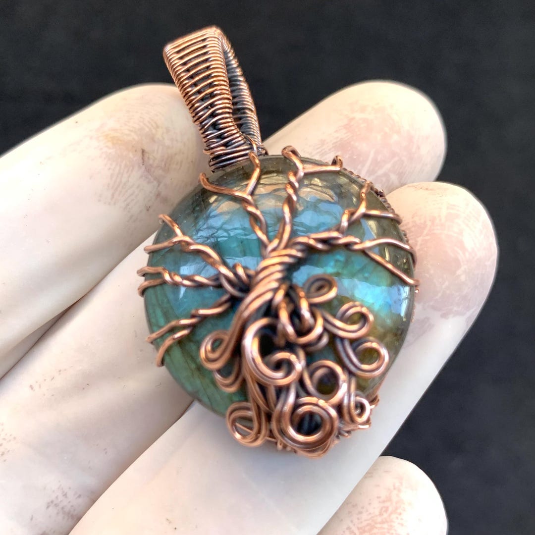 Labradorite Tree of Life Pendant: Handmade Copper Wire Wrapped Jewelry ...