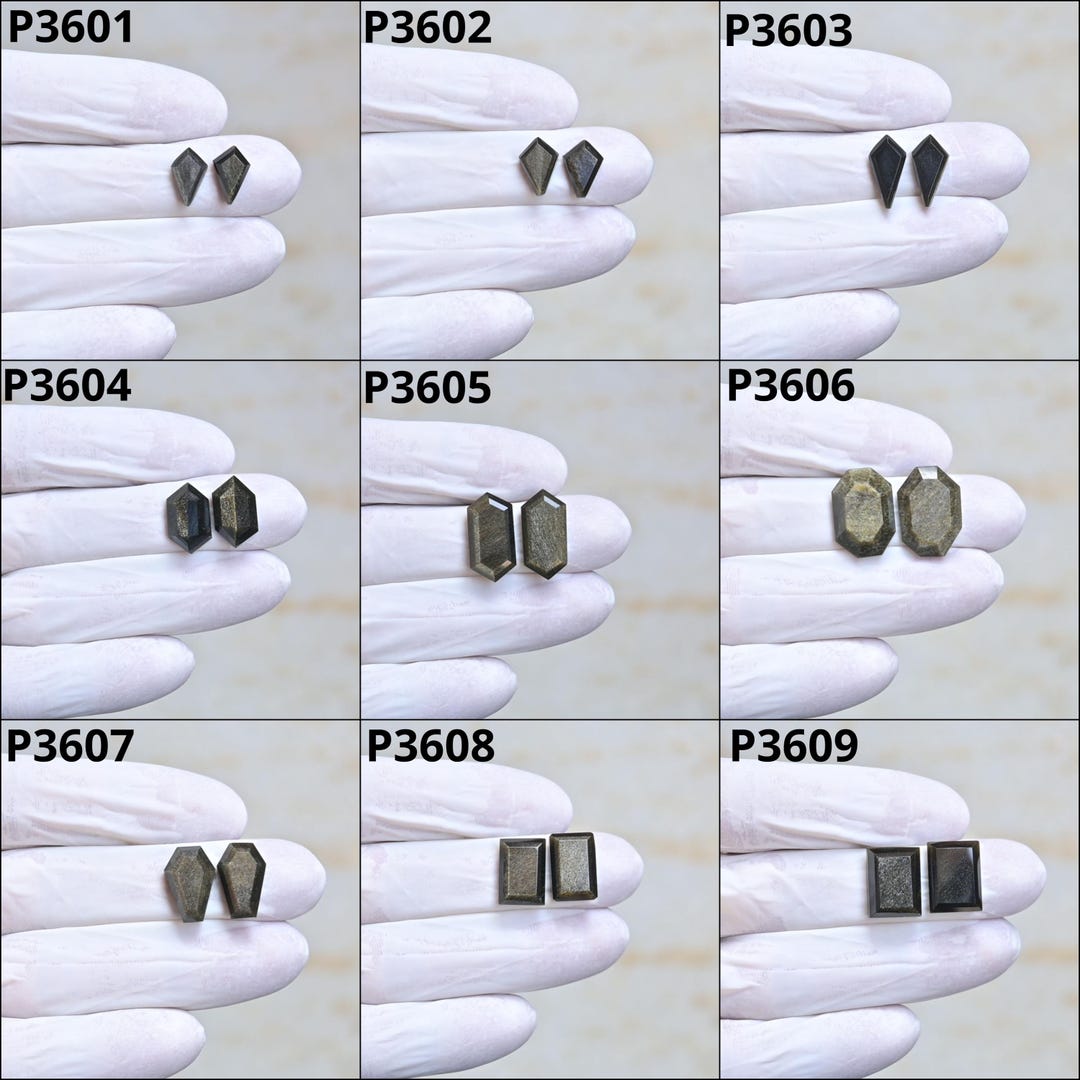 Natural Black Obsidian Gemstone Step Cut Mix Shape Cabochon High ...