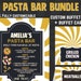 Build Your Own PASTA Bar, Food Bar Buffet Sign, Buffet Cards ...