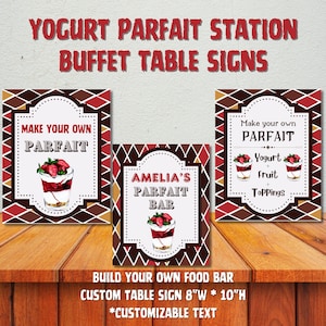 PARFAIT Bar Buffet Table Sign, Personalized PARFAIT Station Sign, Food ...