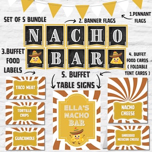 Build Your Own NACHO Food Bar Buffet Sign + Buffet Cards + Personalized ...