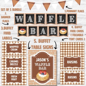Build Your Own WAFFLE Bar | Buffet Cards, Buffet Signs, Personalized ...