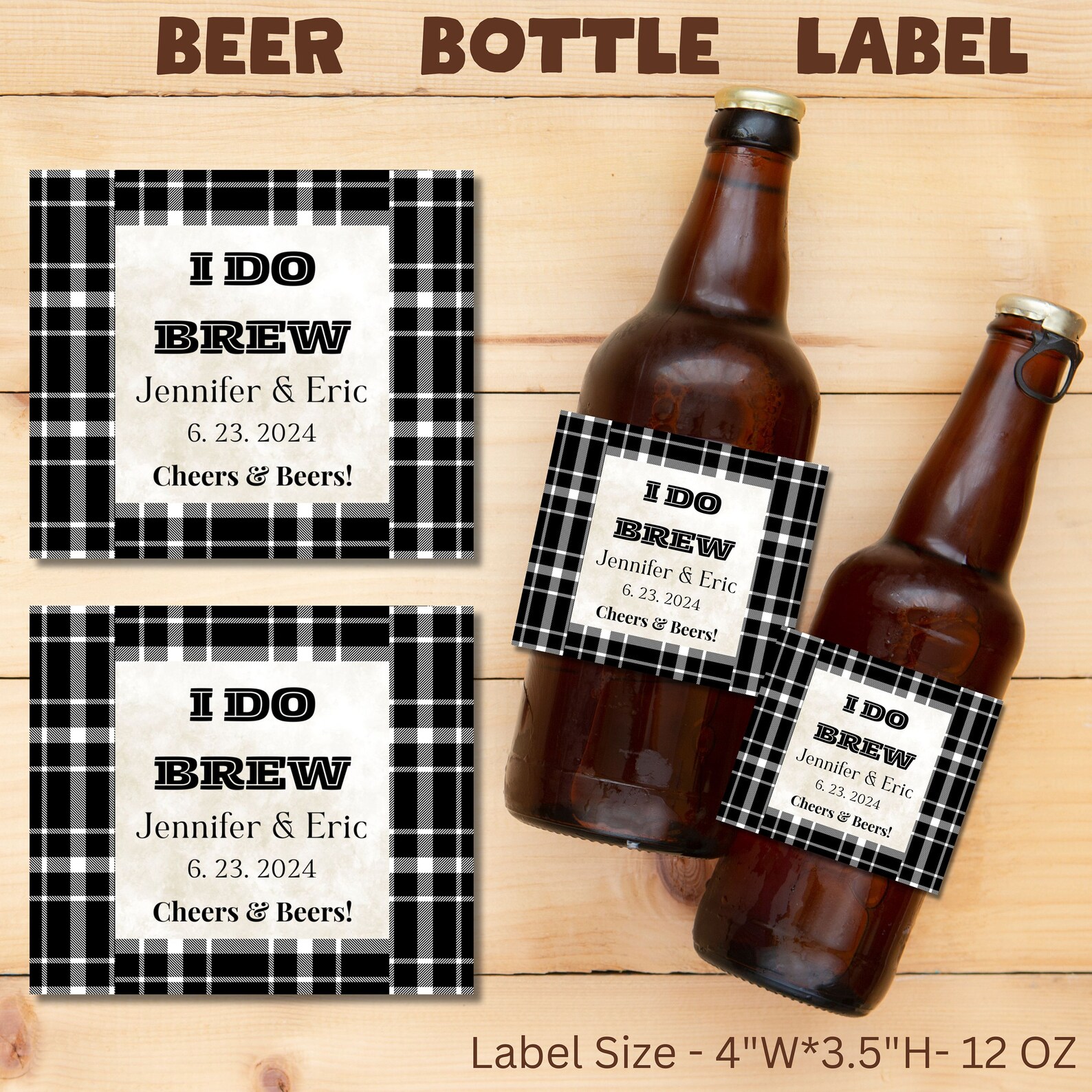 We Edit You Print, Printable Custom BEER Bottle Label, Fits Bottle Size 12oz, Love is Brewing ...