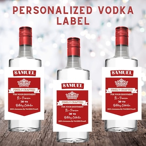 Printable Personalized Vodka Bottle Label Size 35CL, 70CL, 100% ...