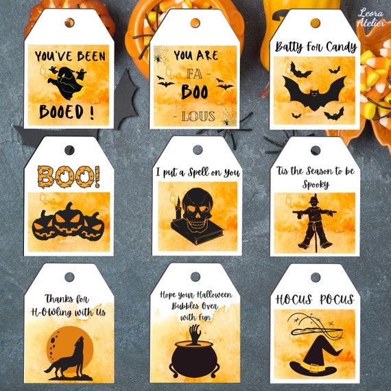 Printable Halloween Gift Tags 3 Inch Favor Tags Witch Card - Etsy
