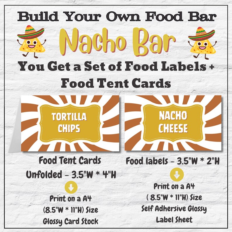 Build Your Own Nacho Bar Sign – Food Bar Buffet Sign, Personalized ...