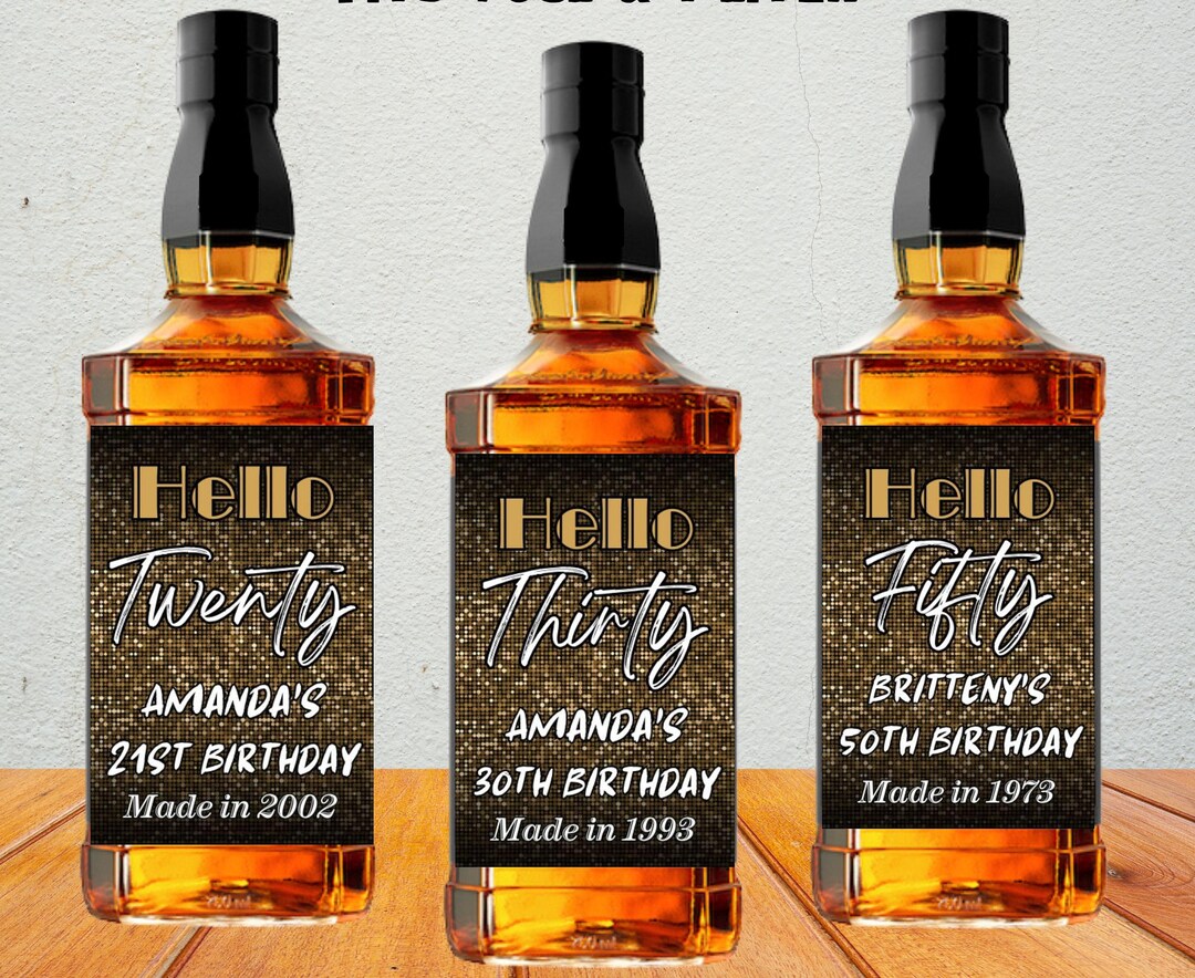 Printable Personalized Whiskey Bottle Label | 50ML, 700ML & 1L | Hello ...