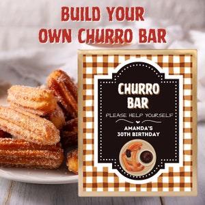 Build Your Own CHURRO Food Bar Buffet Sign + Buffet Cards ...