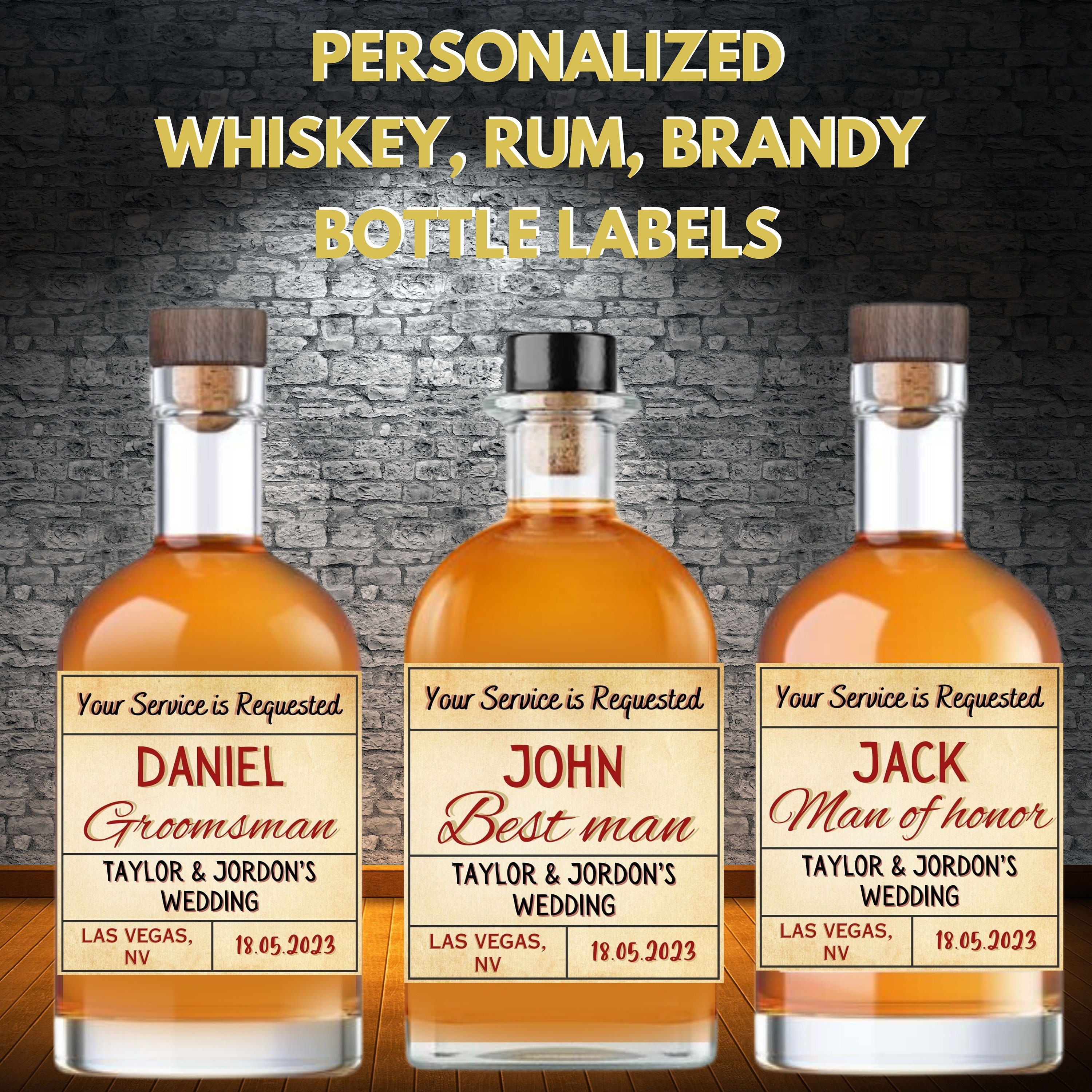Personalized Whiskey Bottle Label Groomsmen Proposal Label - Etsy