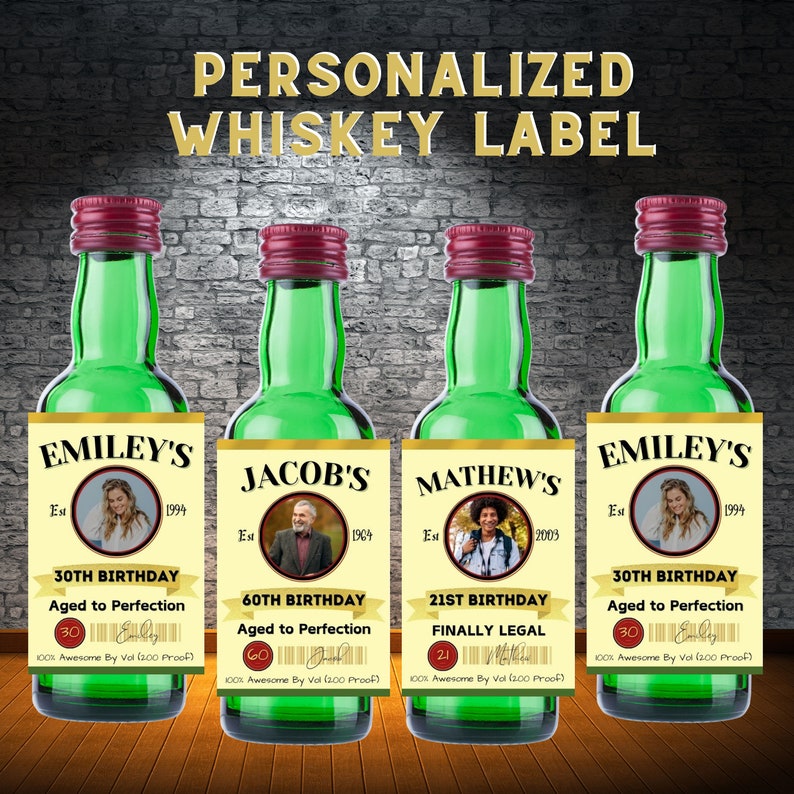 We Edit You Print, Printable Custom Whiskey Bottle Label Template, Fits ...