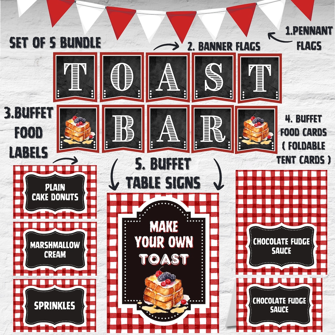 Build Your Own TOAST Bar Buffet Sign + Buffet Cards + Personalized ...