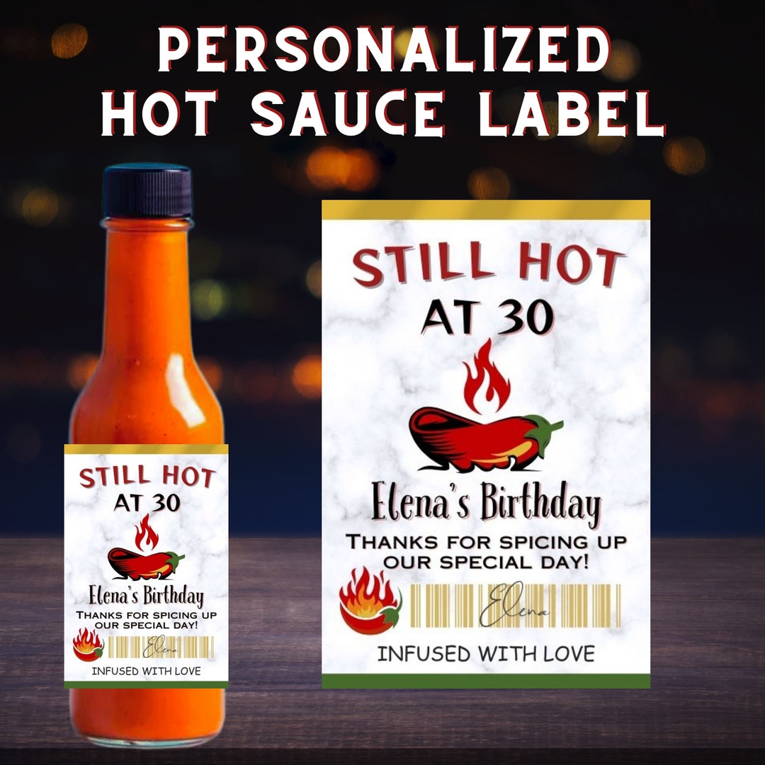 Custom Hot Sauce Bottle Label – Personalized Gift, Party Favors ...