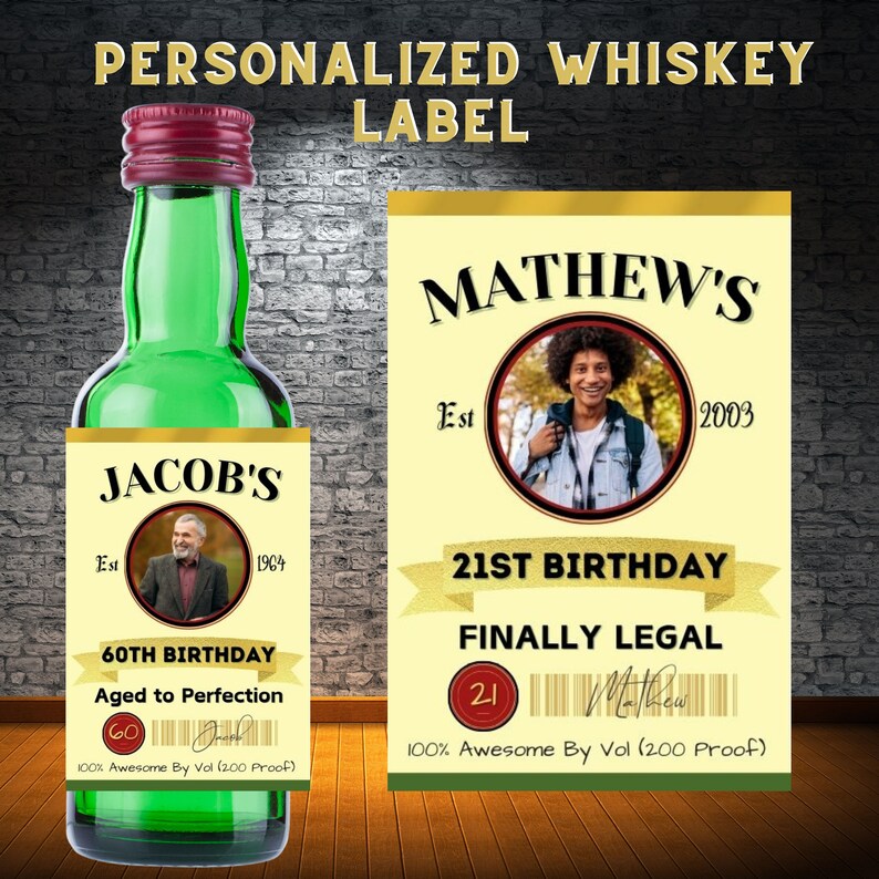 We Edit You Print, Printable Custom Whiskey Bottle Label Template, Fits ...