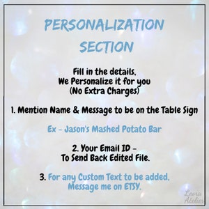 Mashed Potato Bar Buffet Table Sign, Mashed Potato Station Sign ...