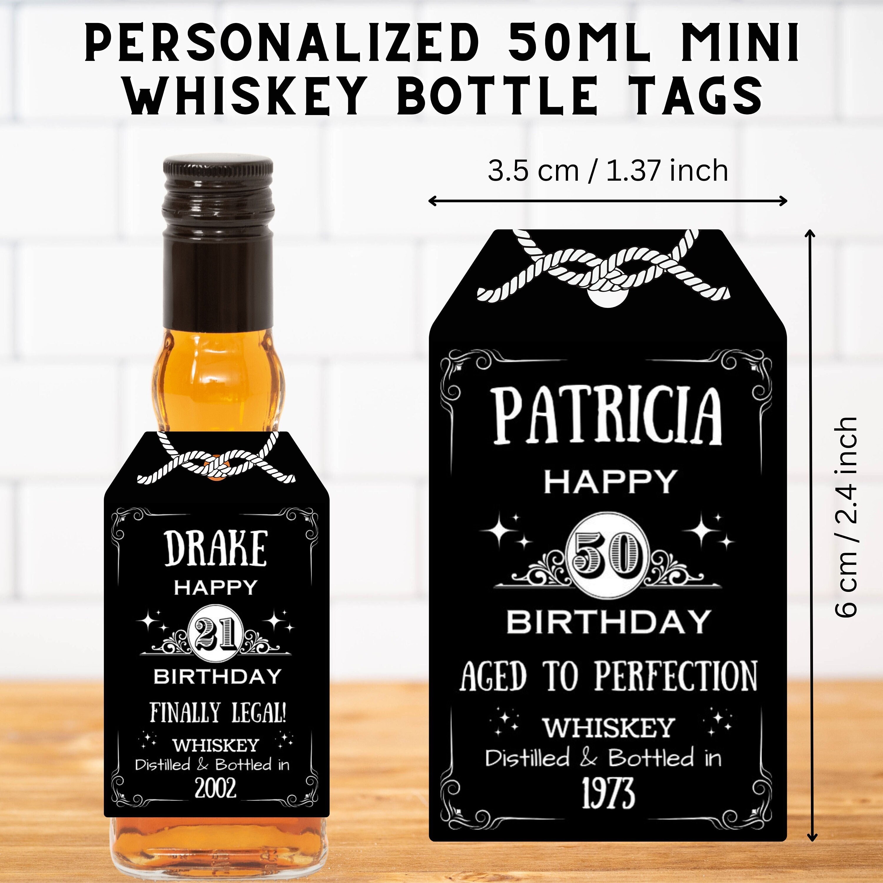 Printable Custom Mini Whiskey Bottle TAGS, Fits Mini Whiskey Bottle ...