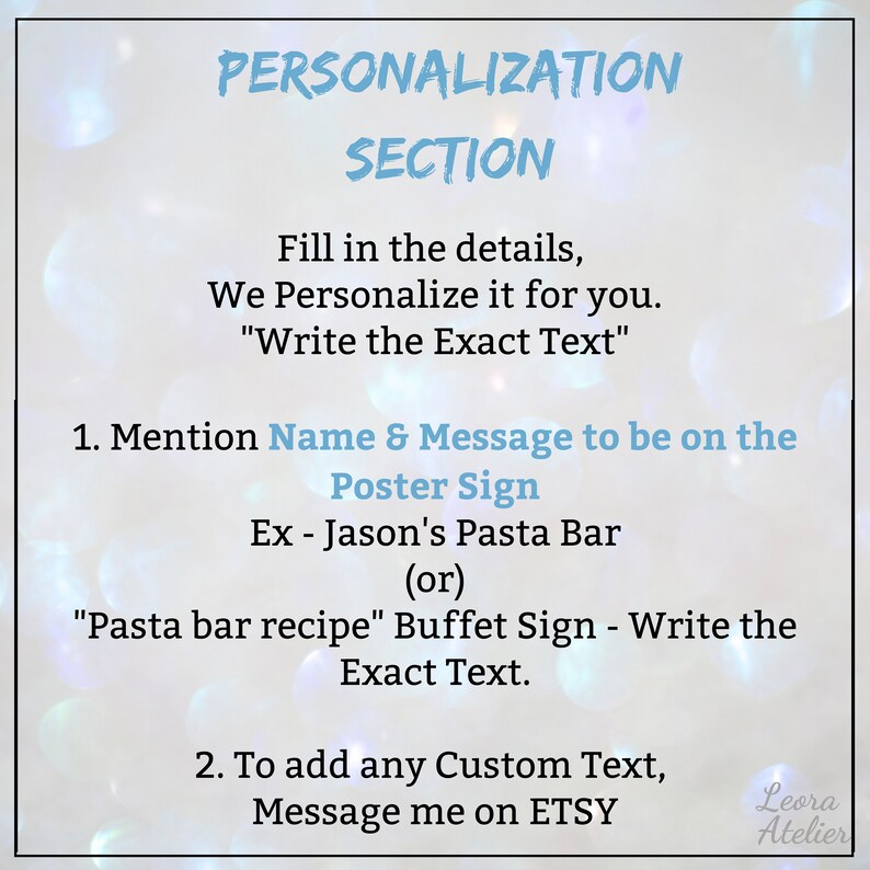 Build Your Own PASTA Bar, Food Bar Poster Signs, Pasta Station, Custom ...