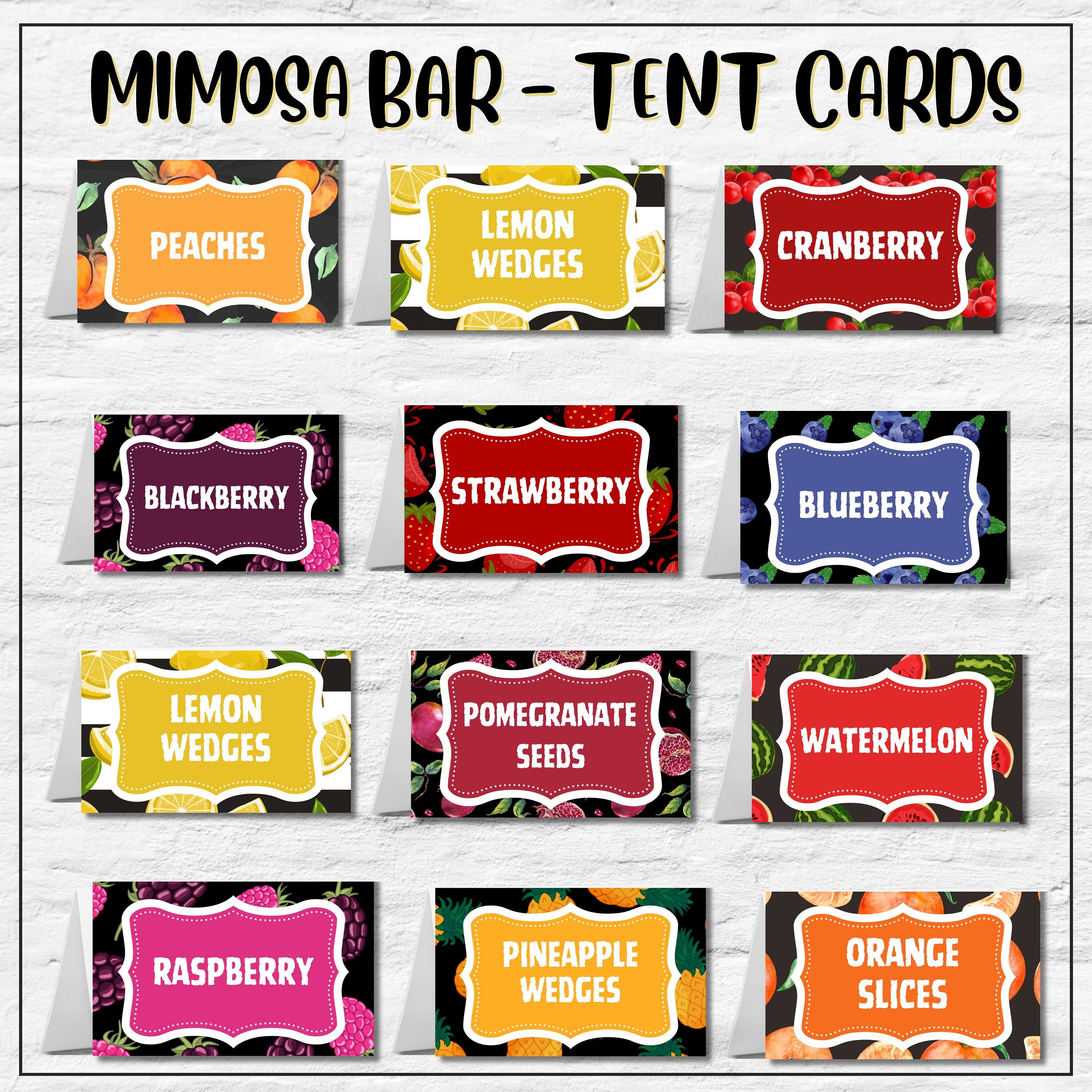 Build Your Own MIMOSA Bar Buffet Cards, Buffet Signs, Personalized ...